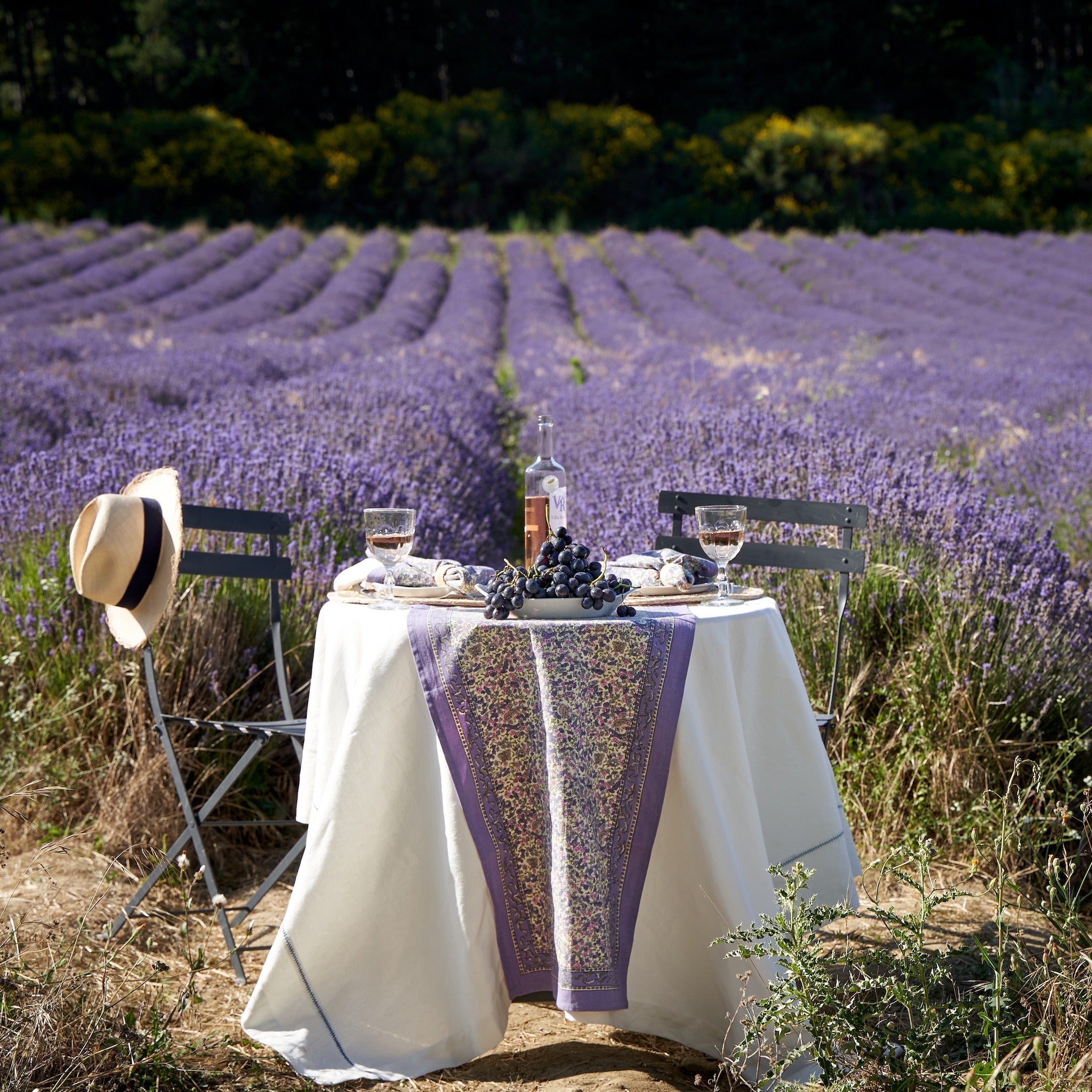 Lavender Runner- French Linen Runner by Bruno Lamy – CouleurNature