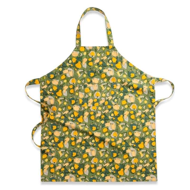 Fruit Yellow/Green Apron- French Linen Apron by Bruno Lamy – CouleurNature