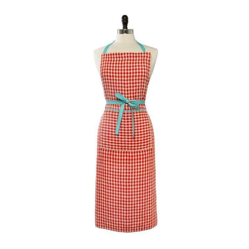 Two-Tone Gingham Linen Apron- By Caravan – CouleurNature